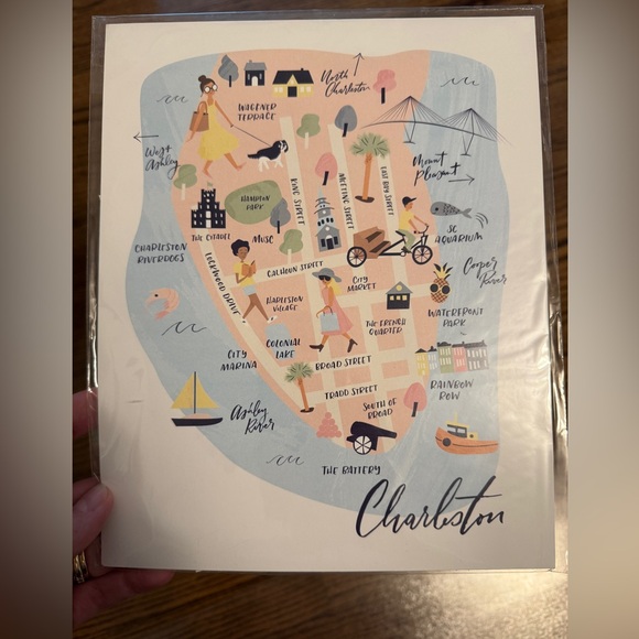 Art | New Charleston Illustrated Map Art Print | Poshmark
